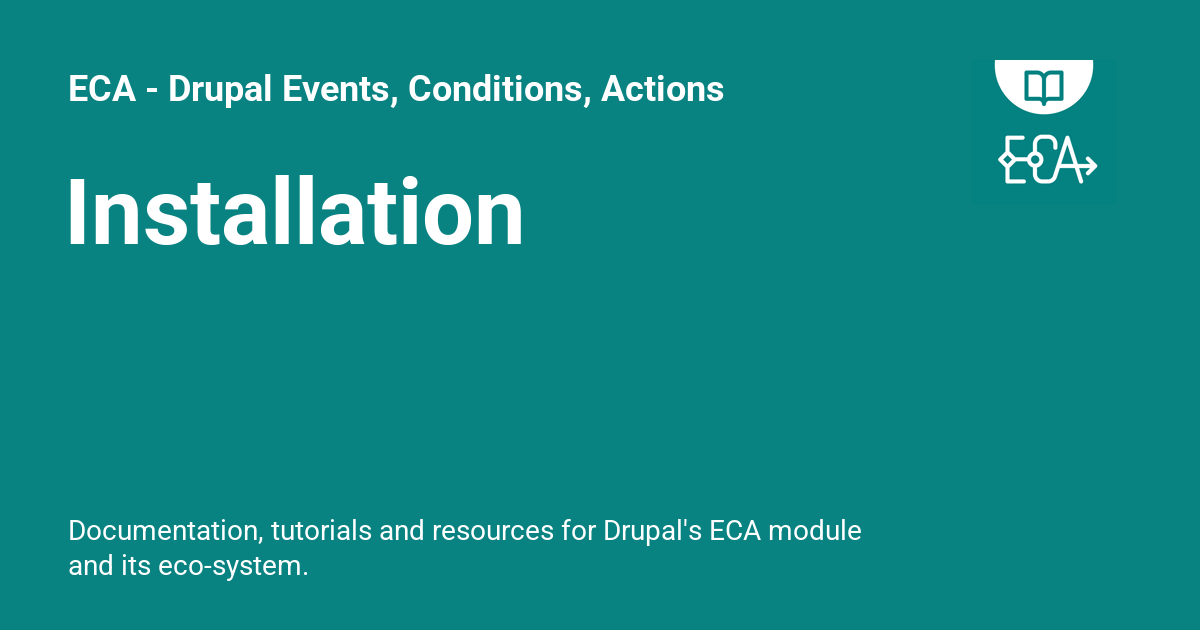 Installation - ECA - Drupal Events, Conditions, Actions