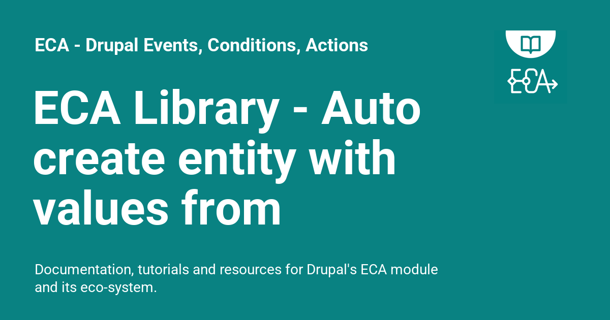 Eca Library Auto Create Entity With Values From Another One And The Current User Eca