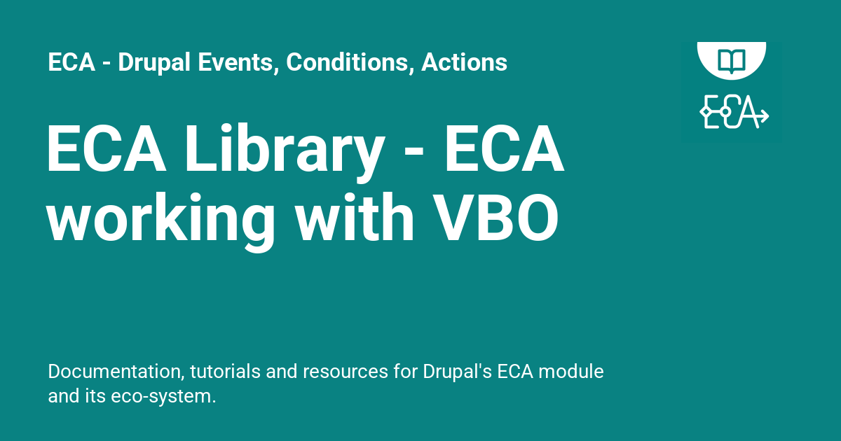Eca Library Eca Working With Vbo Eca Drupal Events Conditions Actions