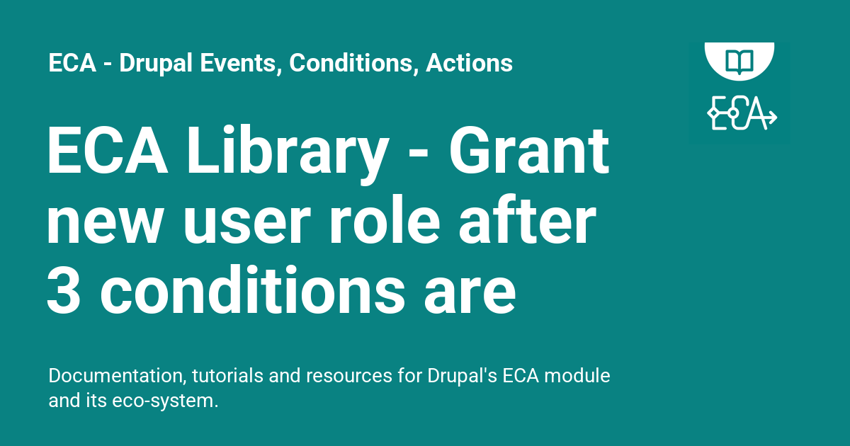 Eca Library Grant New User Role After 3 Conditions Are Met Eca Drupal Events Conditions 