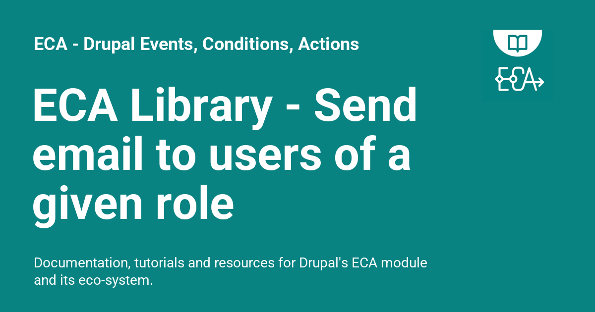 Eca Library Send Email To Users Of A Given Role Eca Drupal Events Conditions Actions