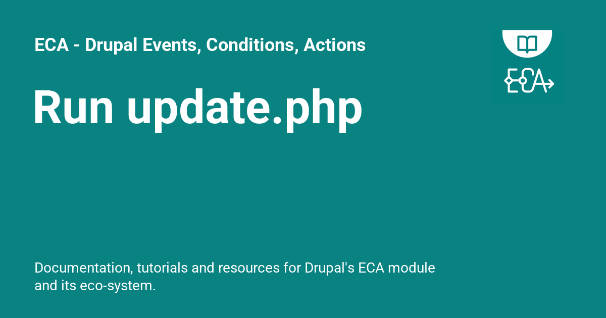 Run Updatephp Eca Drupal Events Conditions Actions