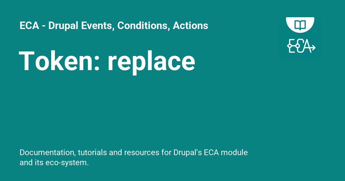 Token: replace - ECA - Drupal Events, Conditions, Actions
