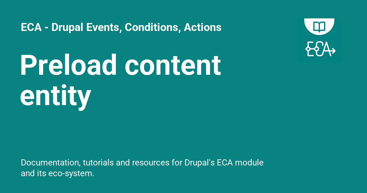 Preload content entity - ECA - Drupal Events, Conditions, Actions