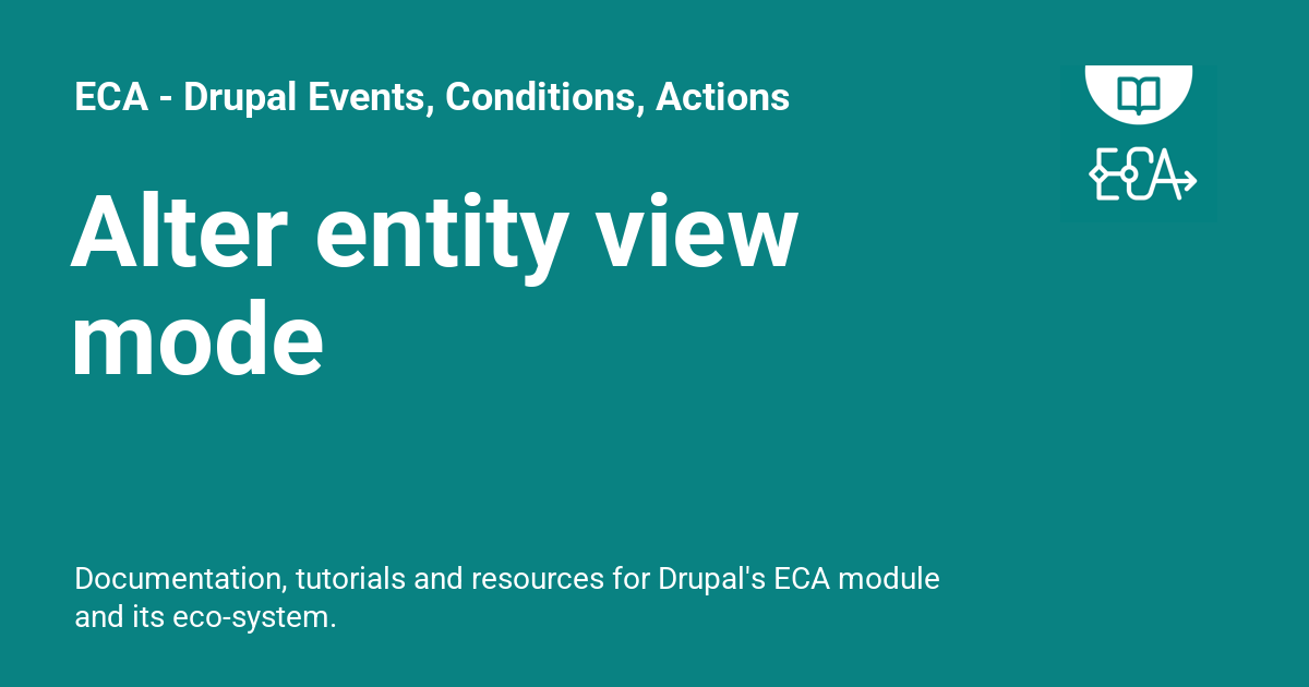 Alter entity view mode - ECA - Drupal Events, Conditions, Actions