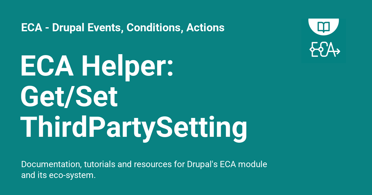 ECA Helper: Get/Set ThirdPartySetting - ECA - Drupal Events, Conditions, Actions
