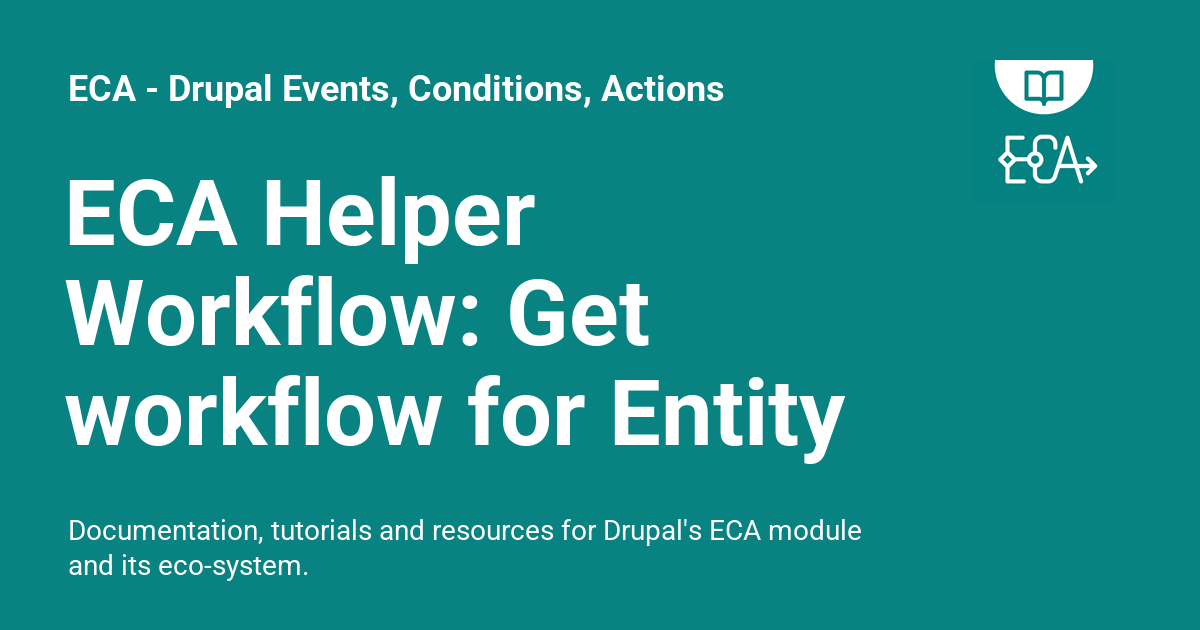 ECA Helper Workflow: Get workflow for Entity - ECA - Drupal Events, Conditions, Actions