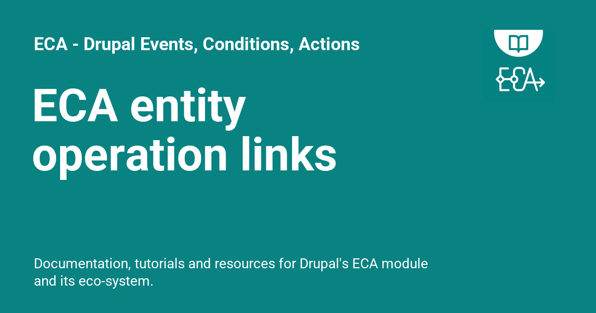 ECA entity operation links - ECA - Drupal Events, Conditions, Actions ECA entity operation links - ECA - Drupal Events, Conditions, Actions