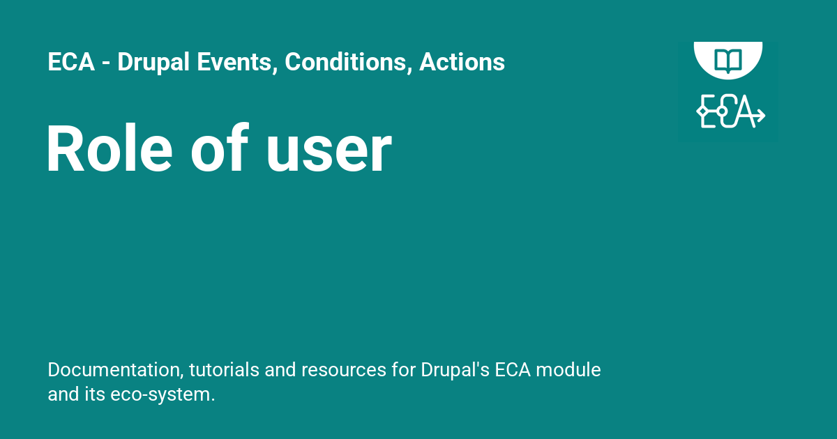 Role Of User Eca Drupal Events Conditions Actions