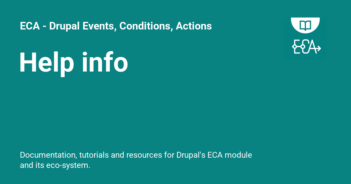 Help info - ECA - Drupal Events, Conditions, Actions