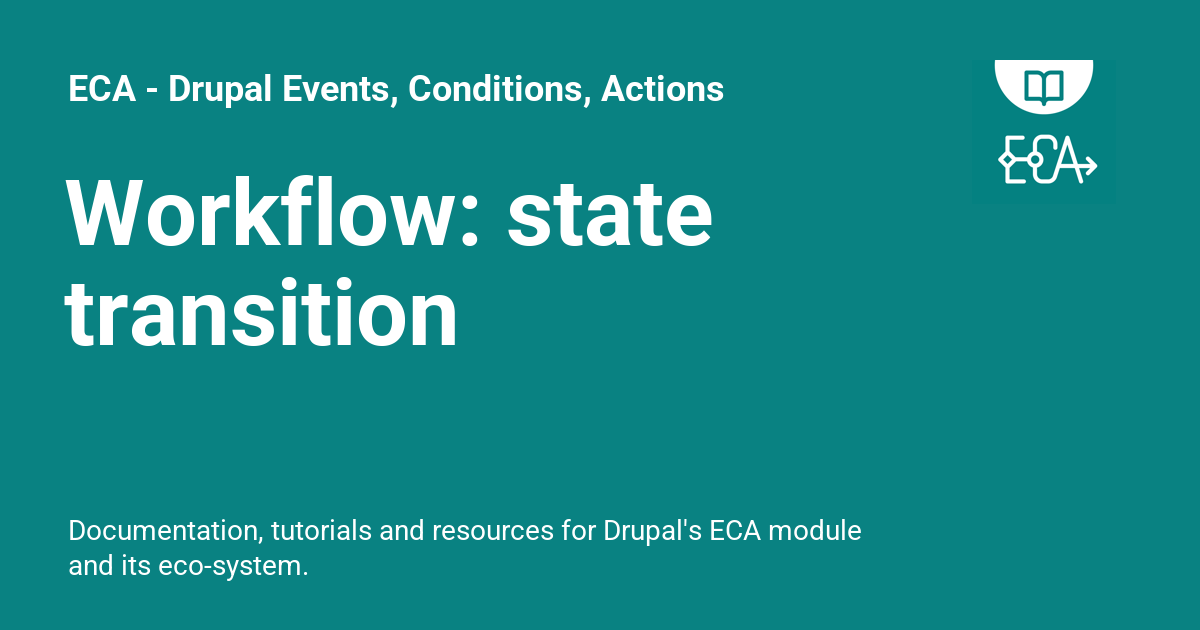 Workflow State Transition Eca Drupal Events Conditions Actions 9203