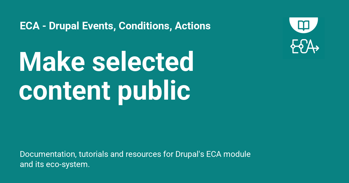 Make Selected Content Public Eca Drupal Events Conditions Actions
