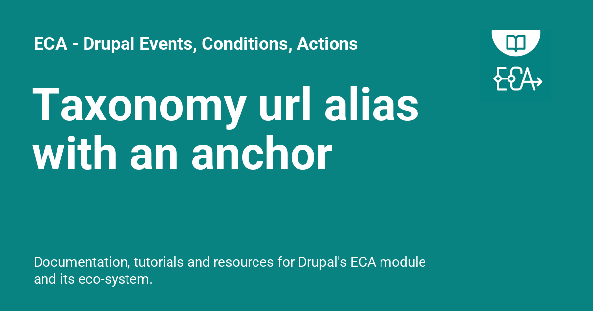 Taxonomy url alias with an anchor - ECA - Drupal Events, Conditions, Actions